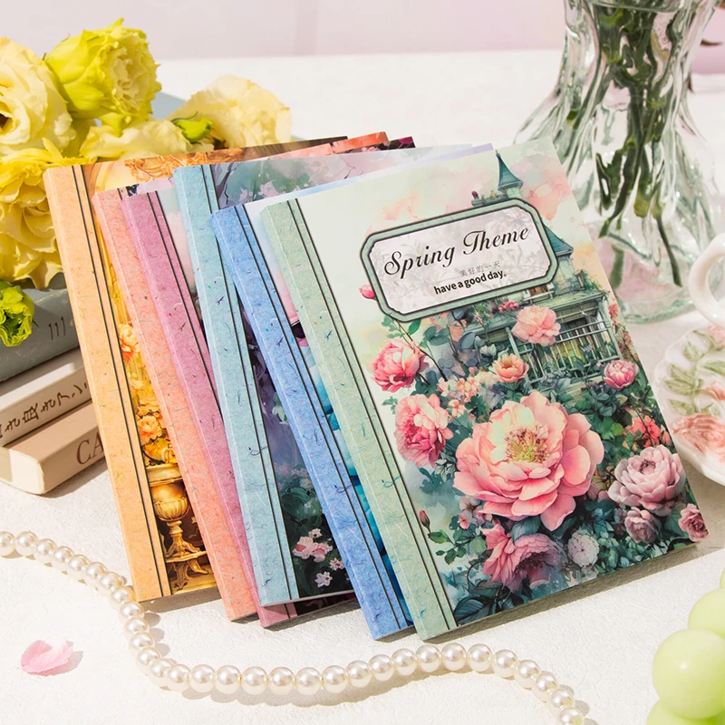 30-Pcs-Four-Seasons-Having-Flower-Series-Retro-Handbook-DIY-Material ...