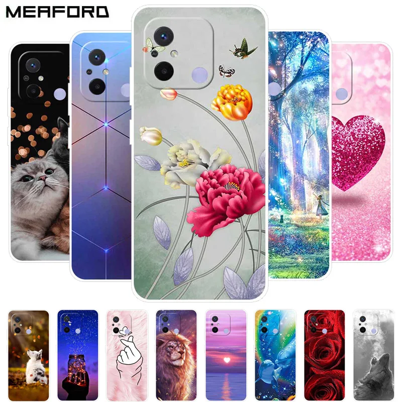 For-Xiaomi-Redmi-12C-Case-Marble-Blue-Purple-Clear-Phone-Cover-For ...