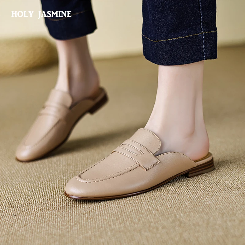 2023 New Spring Summer Women Pumps Office Casual Mules Square Toe Low ...