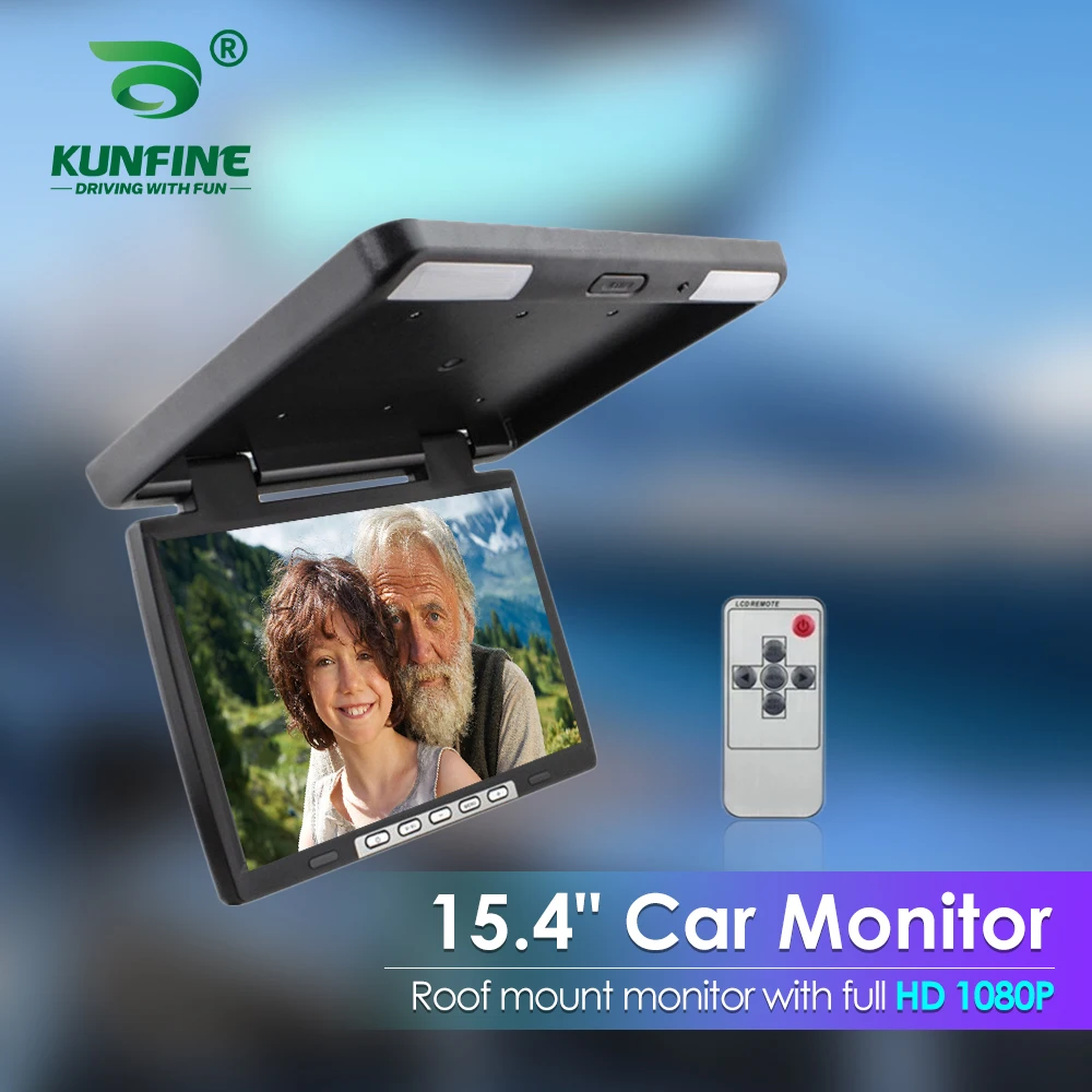 KUNFINE-Monitor de techo para coche, pantalla LCD abatible hacia abajo ...