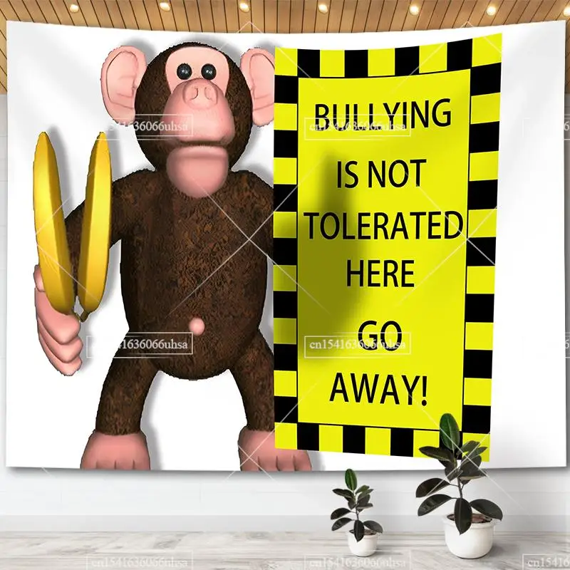 Bullying-Is-Not-Tolerated-Here-Monkey-Meme-Tapestry-Wall-Hanging ...