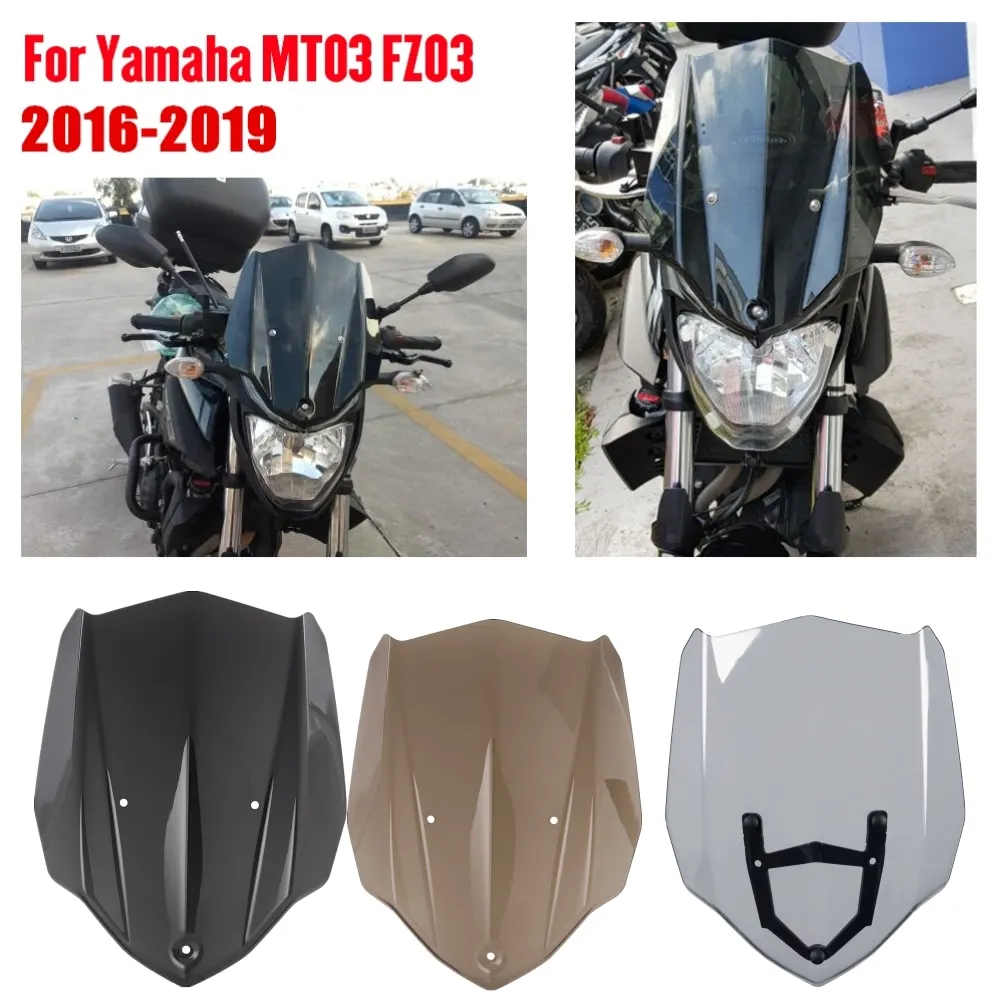 MT 03 Motor Sport Touring Racing Windshield Windscreen with Bracket for ...