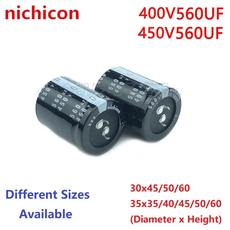 2Pcs/Lot Nichicon 560uF 400V 560uF 450V 400v560uf 450V560UF 30x45/50/60 ...