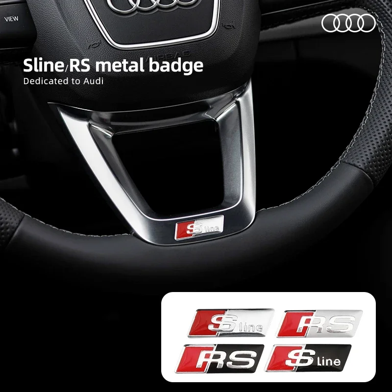 Car-Aluminium-Alloy-Steering-Wheel-Sticker-Emblem-for-Audi-SLine-Logo ...