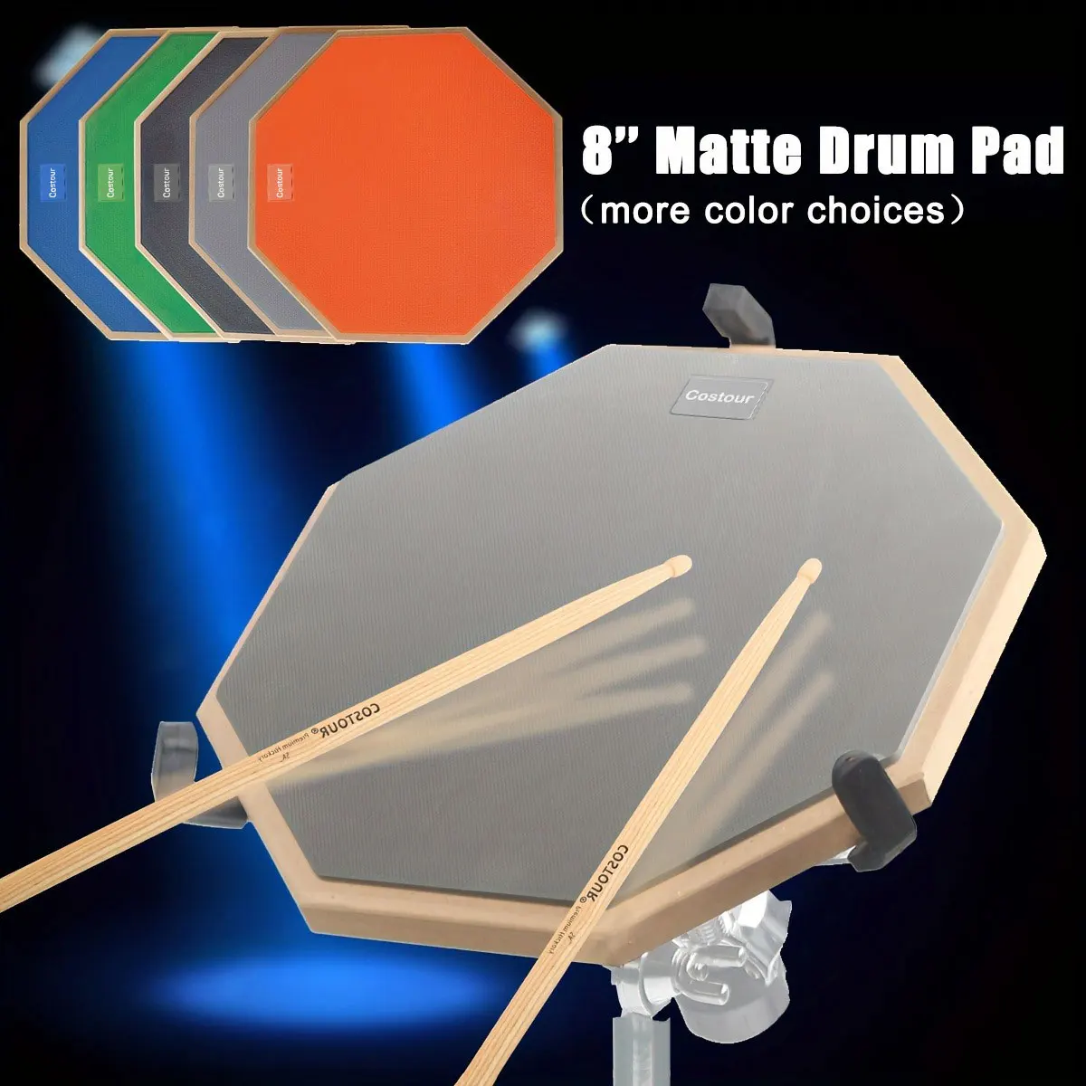 8-Inch-Double-Sided-Triple-Layer-Silent-Drum-Practice-Pad-Rubber-Mute ...