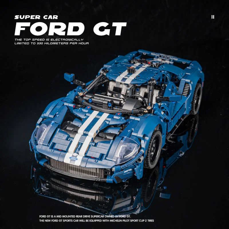 2023-New-Technical-FordED-GT-Muscle-Racing-Car-Building-Block-Sports ...