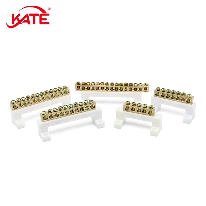 DIN Rail Terminal Block L shaped Ground Bar 5/7/10/12/15 Holes Power ...