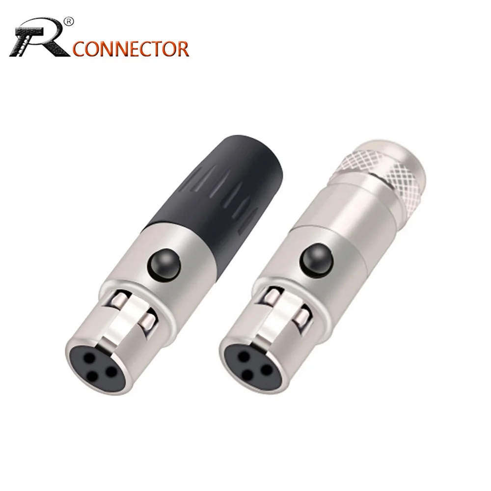 Conector Mini XLR 3/4/5/6 pines hembra, conector de micrófono de Audio XLR pequeño, micrófono ...