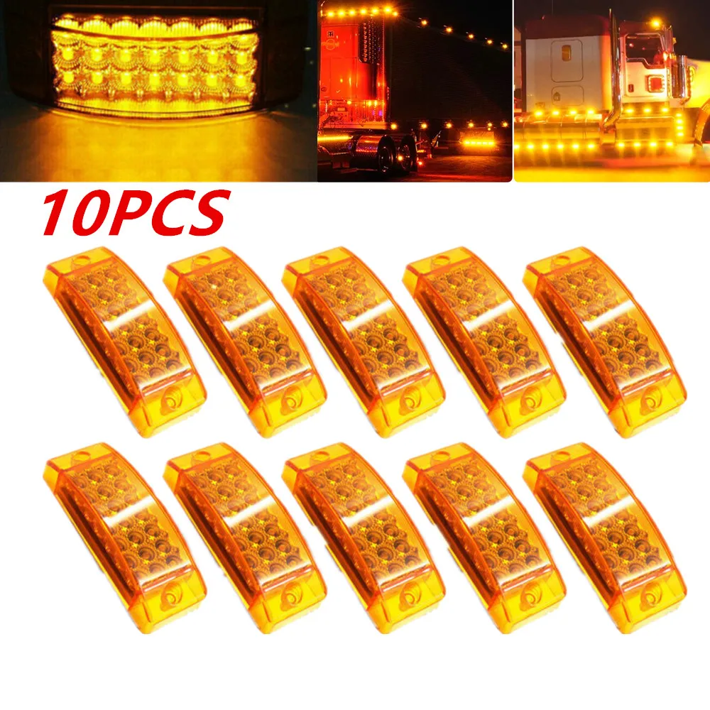 10PCS Amber Flowing 21LED Side Marker Light Truck Trailer Turn Signal ...