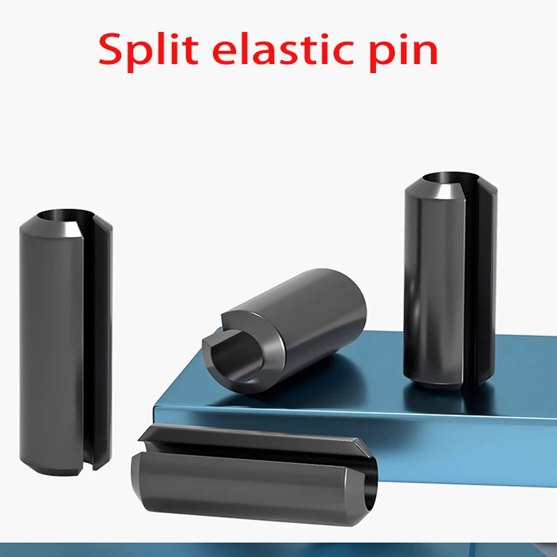 Black Elastic Split Pin Spring Cylindrical Pin Cylindrical Hollow ...