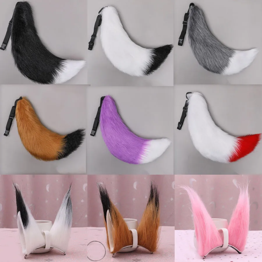 70cm-Furry-Animal-Tail-Cat-Fox-Tails-Ear-Hair-Clip-Head-Wear-Props ...