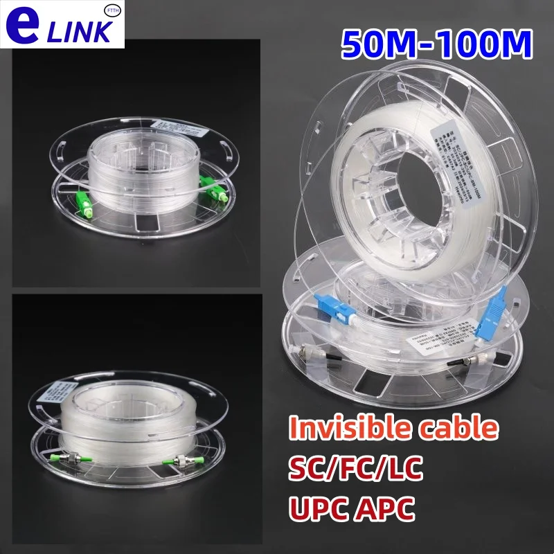 sc/apc transparent patch cord drum G657A2 50m-100m FC LC fiber optic ...