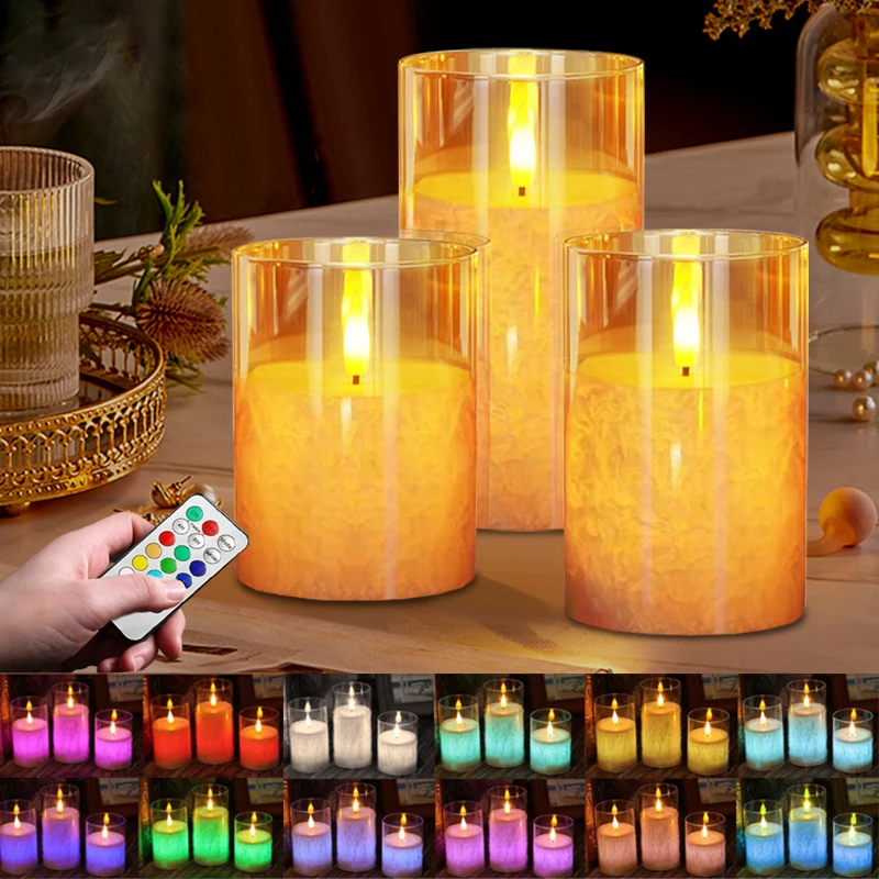 Acrylic LED Electronic Candle Lights Battery Operated Candles With ...
