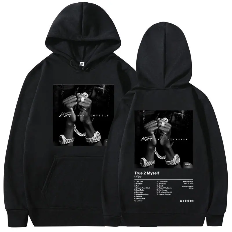 Rapper Lil Tjay True 2 Myself Music Album Print Hoodie Men Women Hip ...