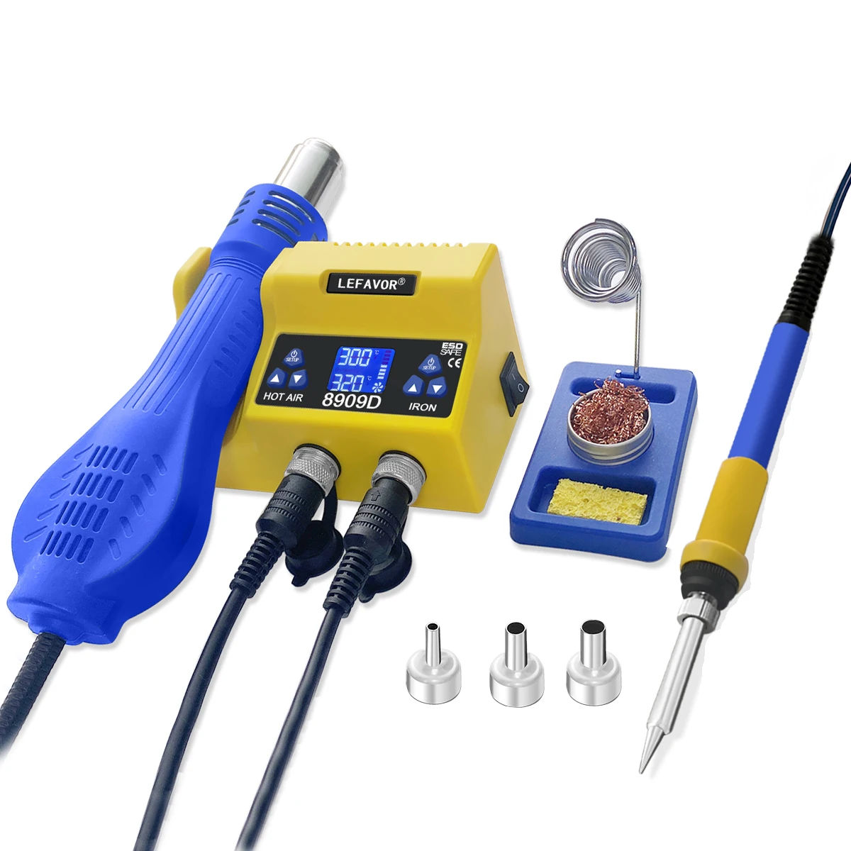 8909D-2-In-1-Digital-Soldering-Station-soldering-Iron-Hot-Air-Gun-BGA ...