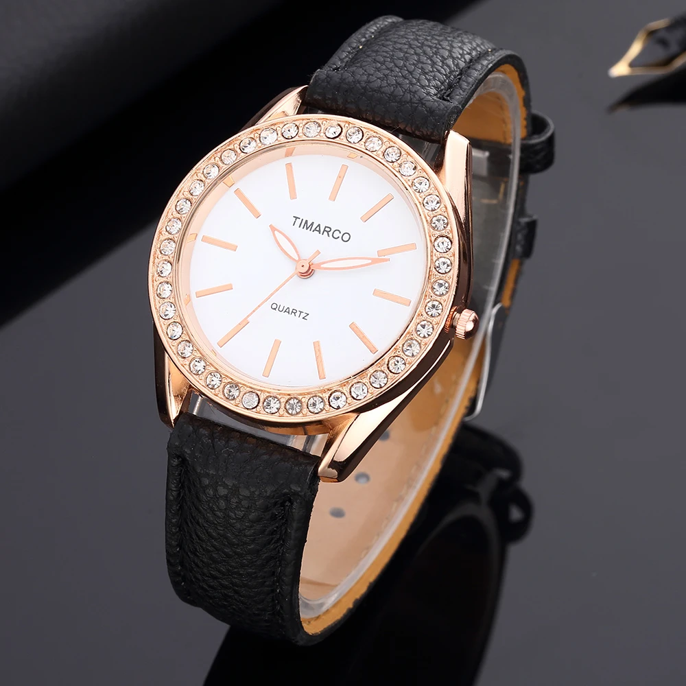 TIMARCO-Brand-Women-Watches-Luxury-Metal-Diamond-Quartz-Watch-Leather ...