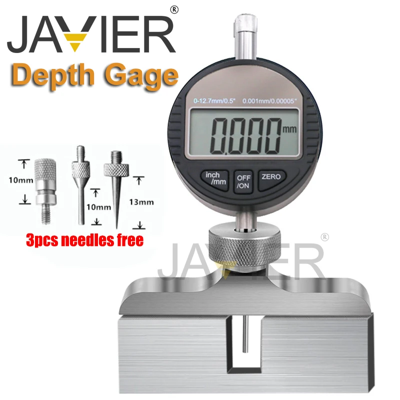 Medidor de profundidad de dial digital de 0-12,7mm con cabezal de ...