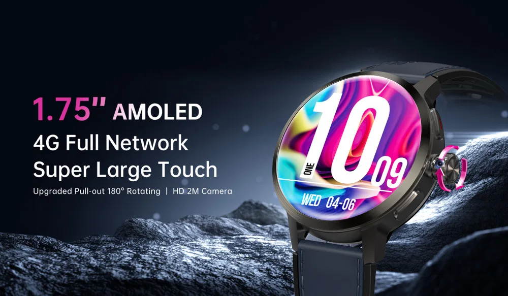 4G Full Network Smart Watch AMOLED Screen Video Call 180° Pull-out ...