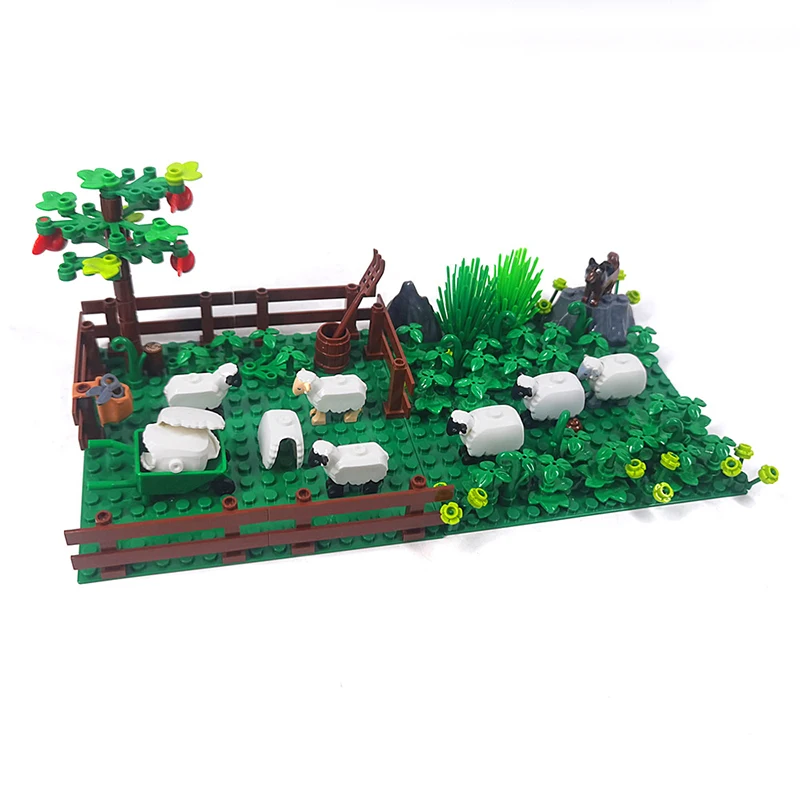 New-Long-Haired-Sheep-Goat-Farm-Ranch-DIY-Scenes-Sheepfold-MOC-Building ...