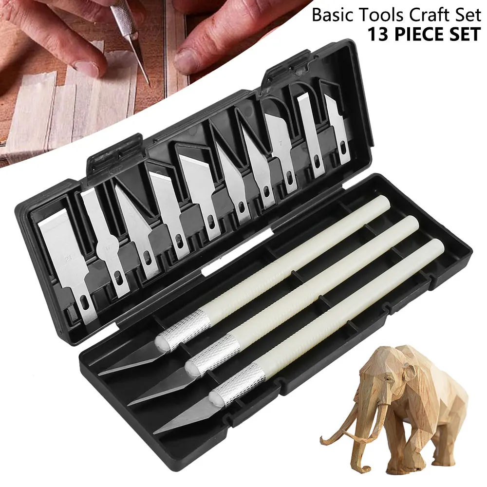 13Pcs-Hobby-Craft-Cutter-Set-with-13-Refill-Blades-Craft-Blades-Set ...