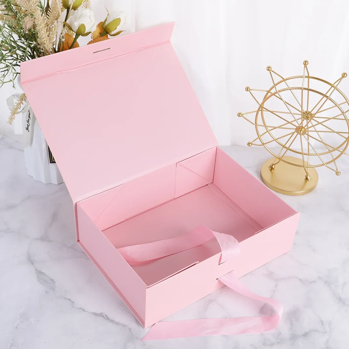 1pc-Ribbon-Gift-Box-Golden-Folding-Box-Packaging-Cases-Display-Bow ...
