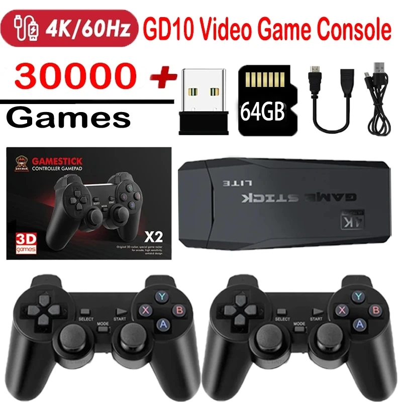 GD10 2.4GB Dual Wireless Controller 4K HD Video Game Console 32GB Built ...