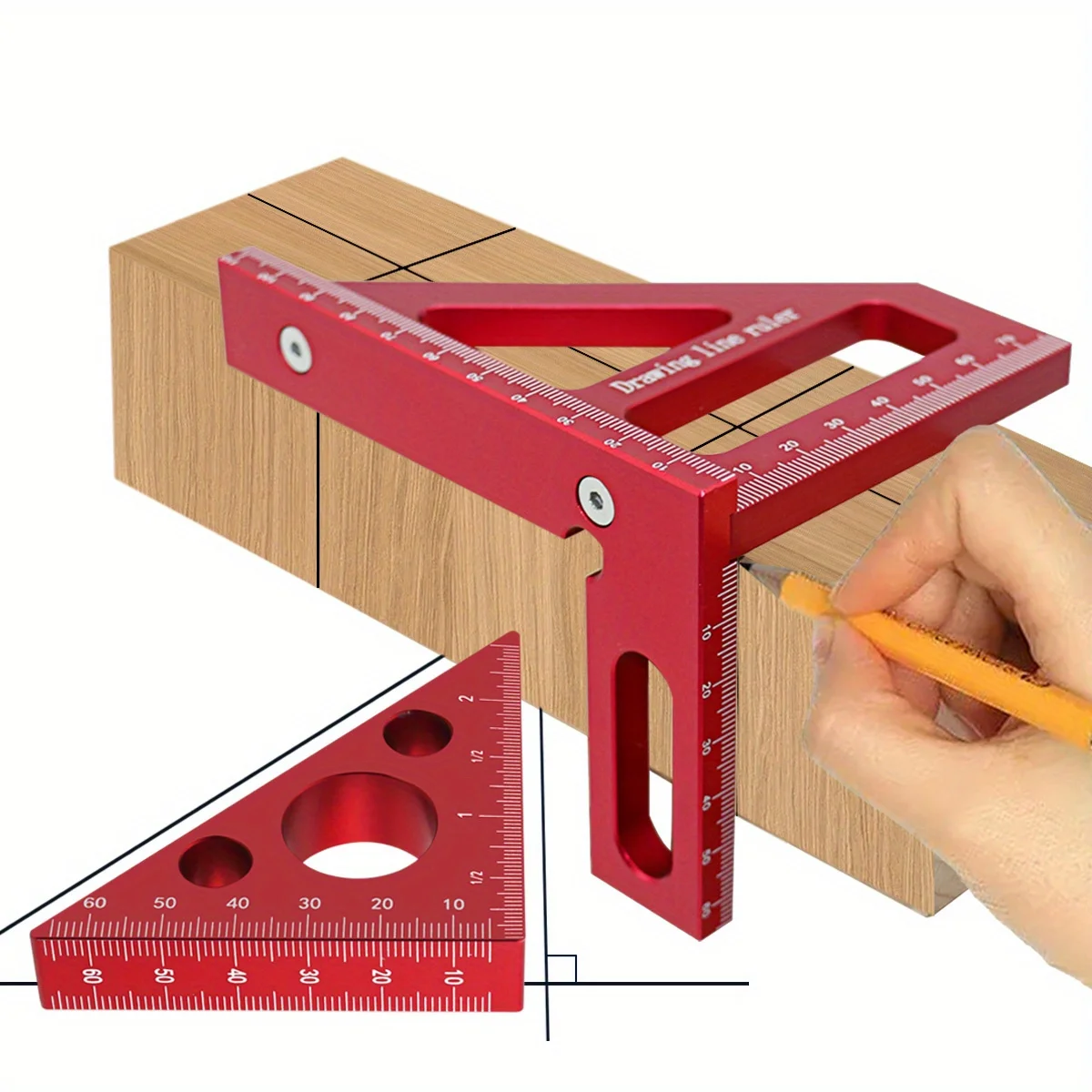 1Pc-2Pcs-Woodworking-Square-Protractor-Aluminum-Miter-Triangle-Ruler-3D ...