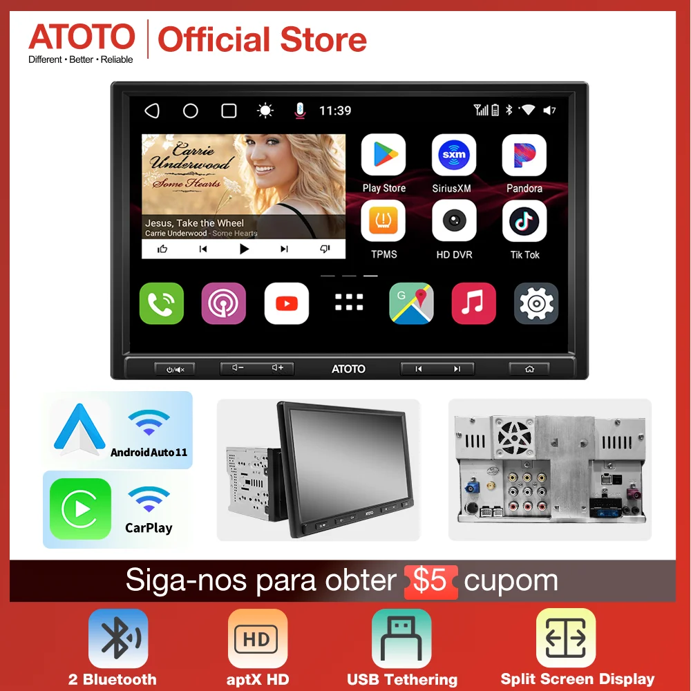 ATOTO-Touch-Screen-Dual-Bluetooth-Car-Player-2-DIN-Car-Radio-10-Android ...