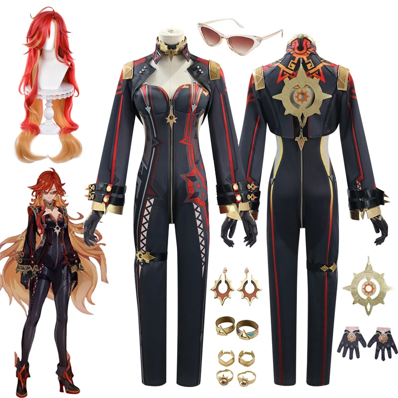 Mavuika Cosplay Costume Game Genshin Impact Uniform Earrings Sunglasses ...
