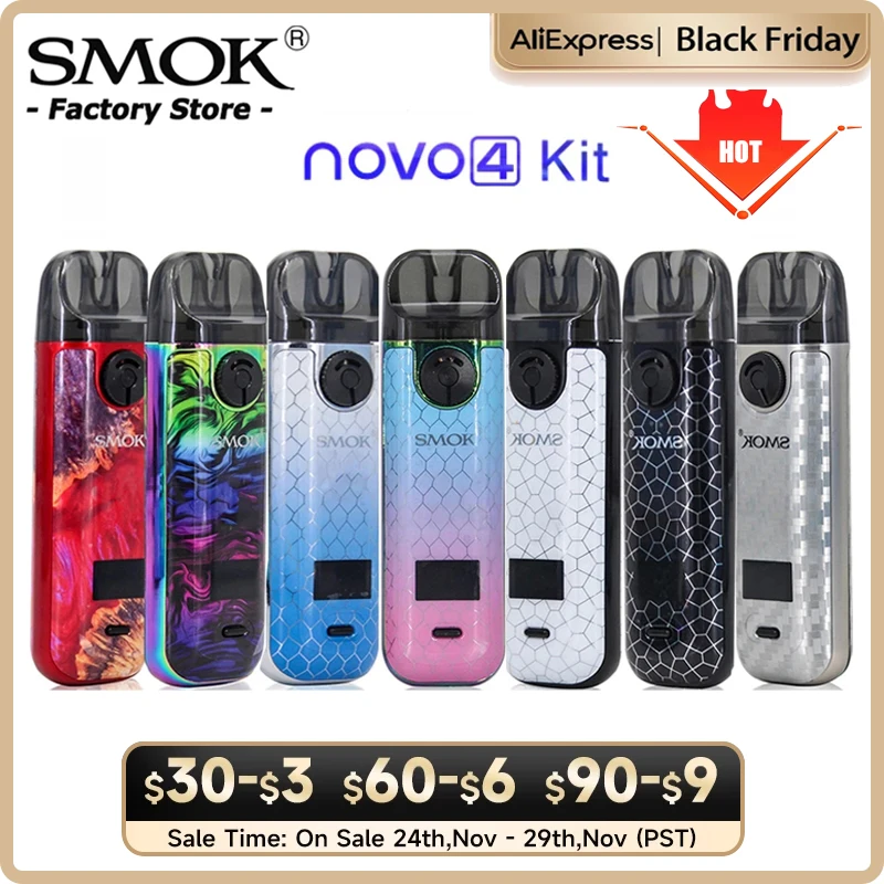Original SMOK NOVO 4 Kit 2ml 25W 800mAh Battery E-Cigarette Vaporizer ...