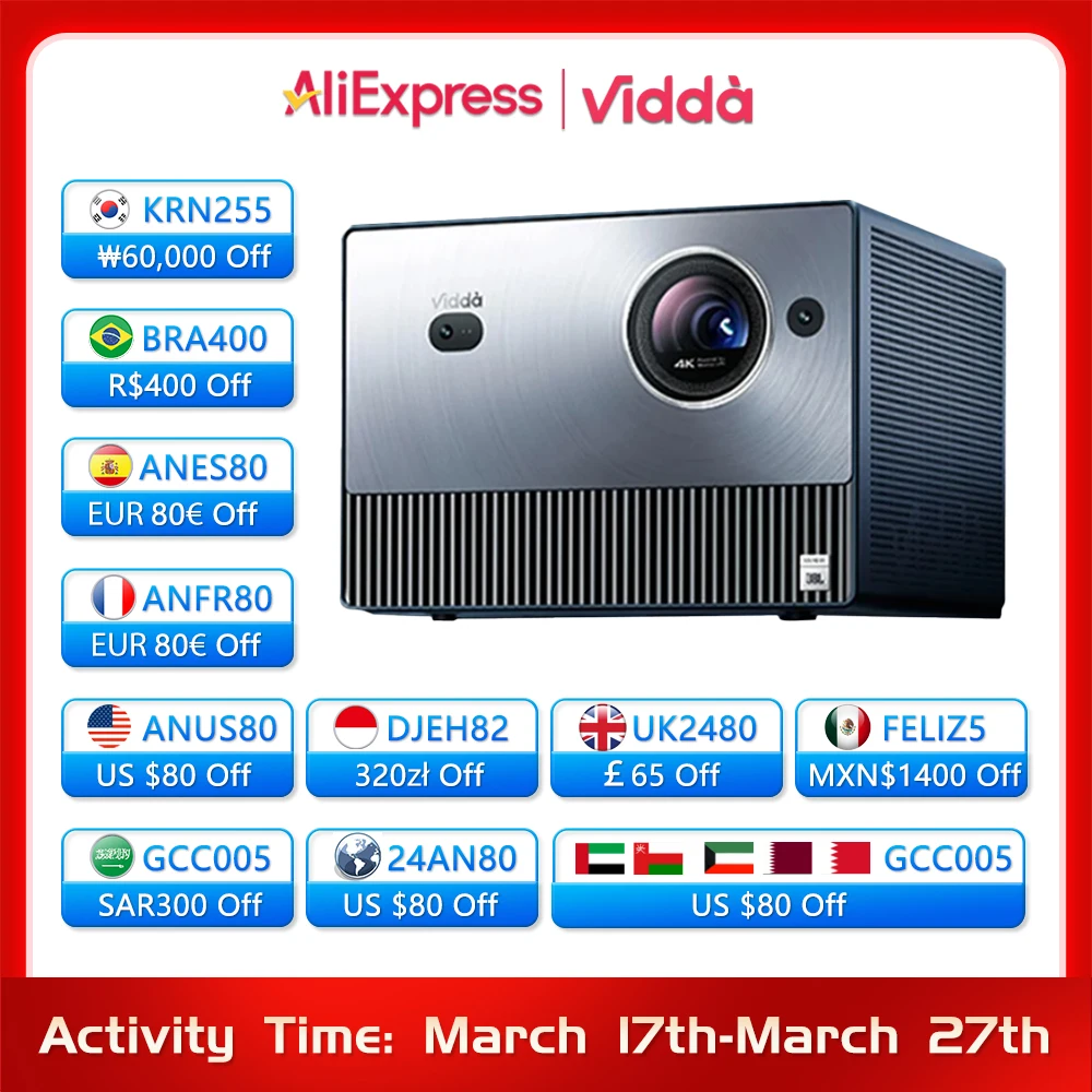 Hisense Vidda C1S 4K Projector Triple Laser 3D Video Beamer Android Wifi Cinema For Home Theater ...