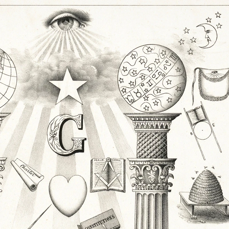 Black Masonic Art Prints