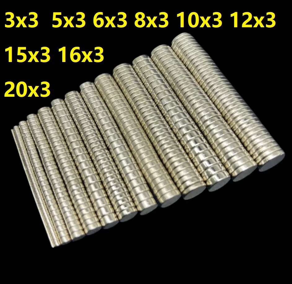 Super Strong Round Magnet 3/5/6/8/10/12/15/20/25/30X3mm Refrigerator ...