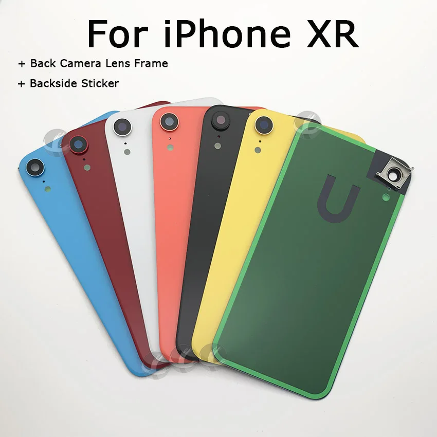 Back-Glass-Housing-With-Logo-Camera-Len-Frame-For-iPhone-XR-Rear-Panel ...