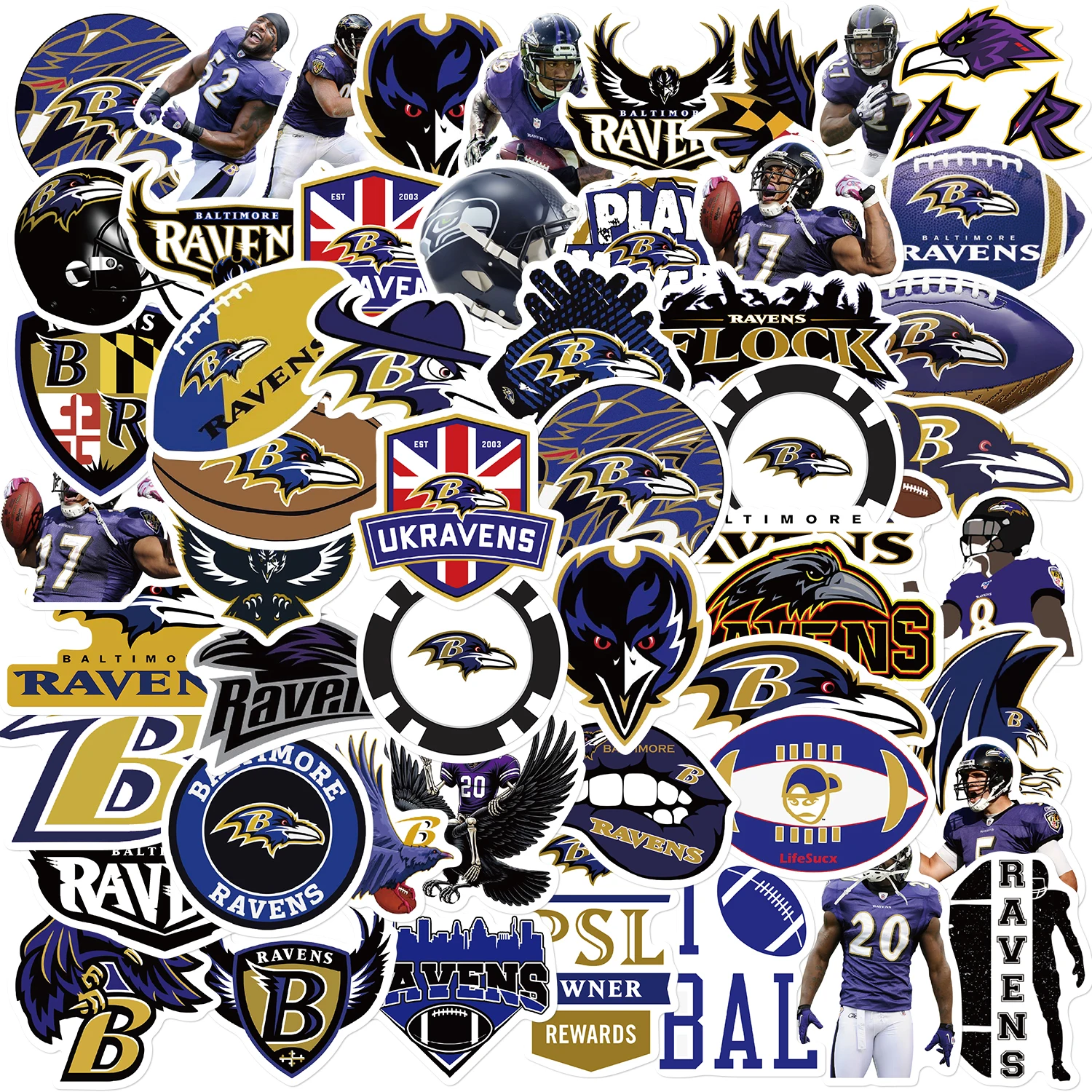 50PCS-Cartoon-Baltimore-Ravens-Creative-Sticker-Decals-Decoration-DIY ...