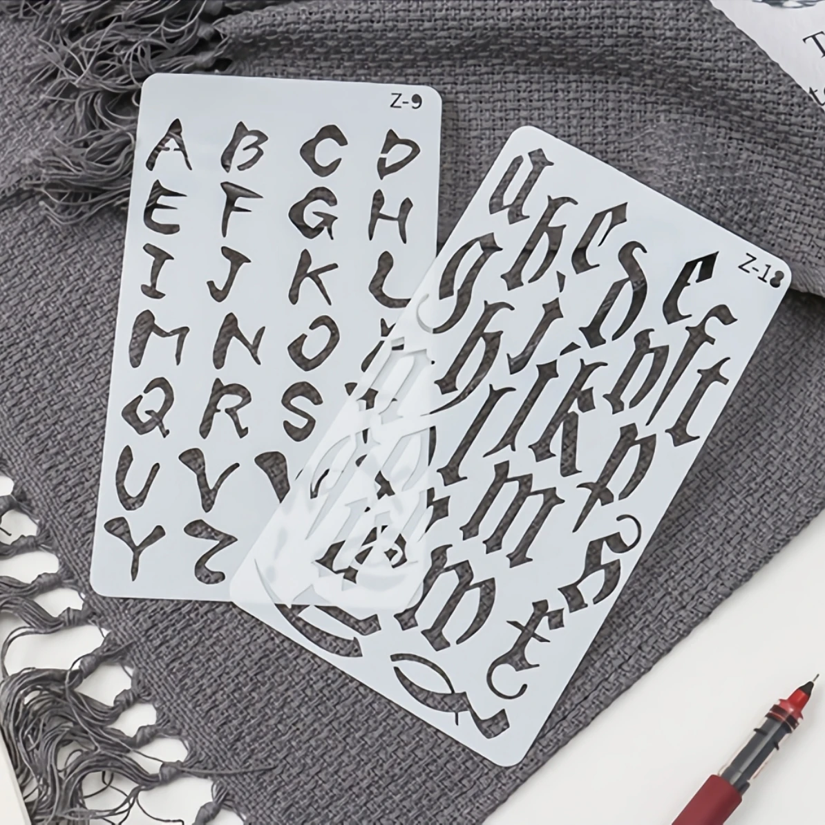 Monogram Stencils 20 Sheets, Alphabet Art Craft, Reusable Plastic ...