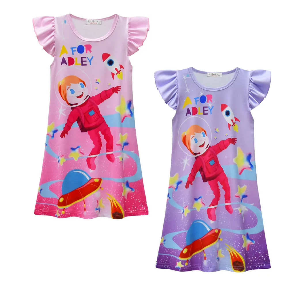 A-for-Adley-Clothes-Baby-Girls-Short-Sleeve-Pajamas-Dress-Kids-Cartoon ...