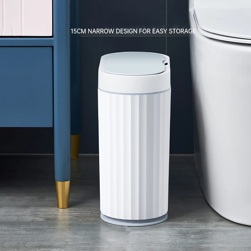 7/9/12/15l Smart Sensor Kitchen Trash Can Light Luxury Gray Electric ...