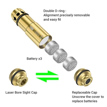 9x19mm Laser Training Bullet Laser Bore Sight 2 in 1 Dual Purpose Laser ...