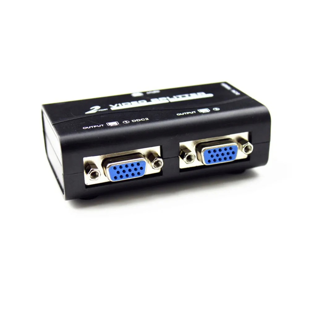 1-PC-to-2-Monitor-2-Port-VGA-SVGA-Video-LCD-Splitter-Box-Adapter-w ...