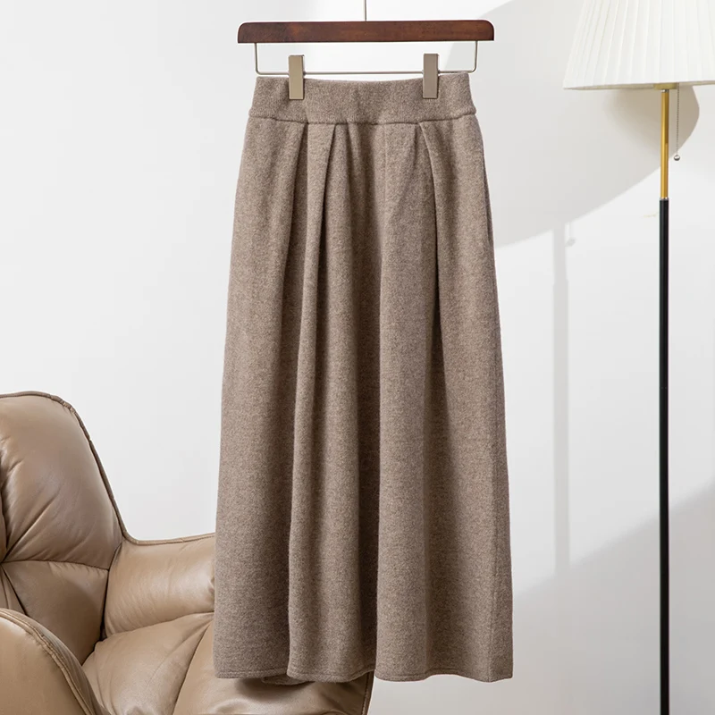 BELIARST-100-Merino-Wool-Ladies-High-Waist-Knitted-Skirt-2024-Autumn ...