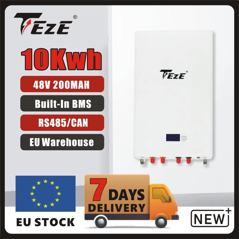 EU Stock TEZE 10Kwh PowerWall 48V LIfepo4 Battery 200AH Built-in BMS ...