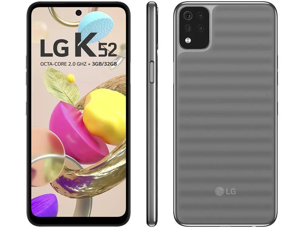 Smartphone LG K52 64GB Grey 4G Octa-Core 3GB RAM Screen 6,6 ”Camera ...