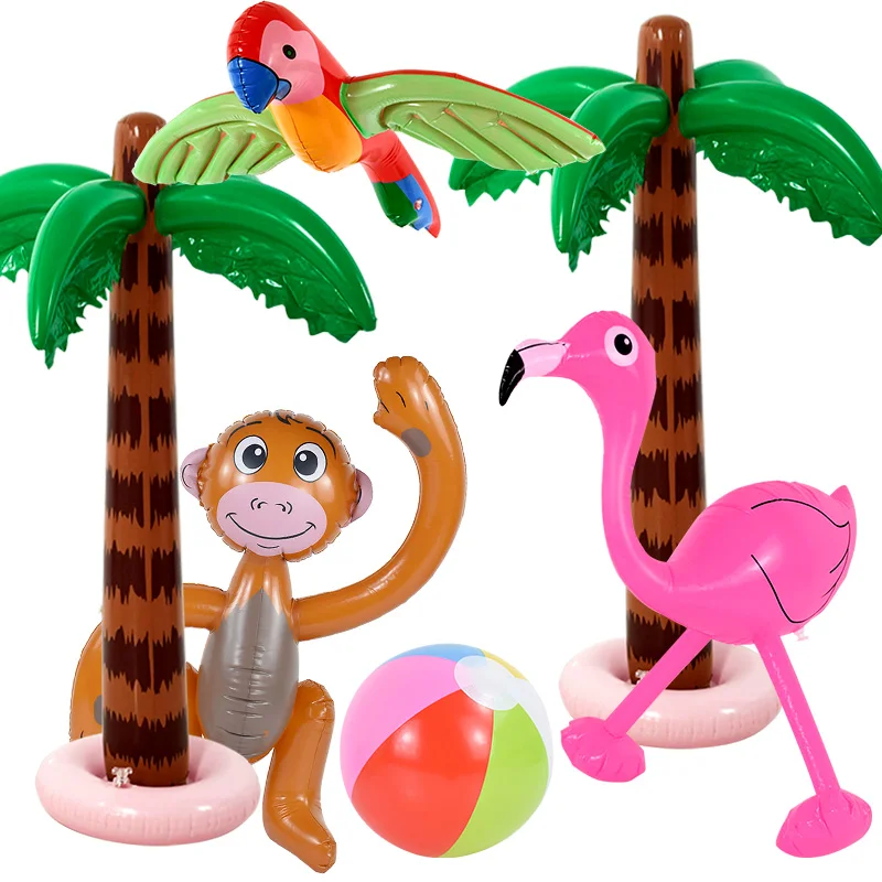 1pc-87cm-Hawaiian-Inflatable-Coconut-Tree-Balloons-Cute-Monkey-Flamingo ...