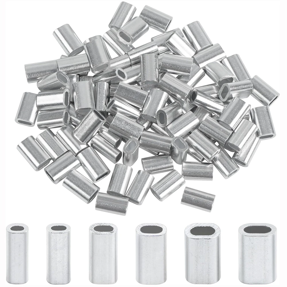 Aluminum Crimp Sleeves Wire Rope Tackle Saluaqui 400pcs Fishing Line ...