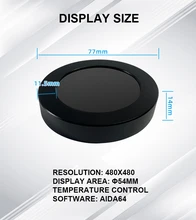 2.1 Inch Round Screen IPS Dynamic Display Temperature AIDA64 Circle ...