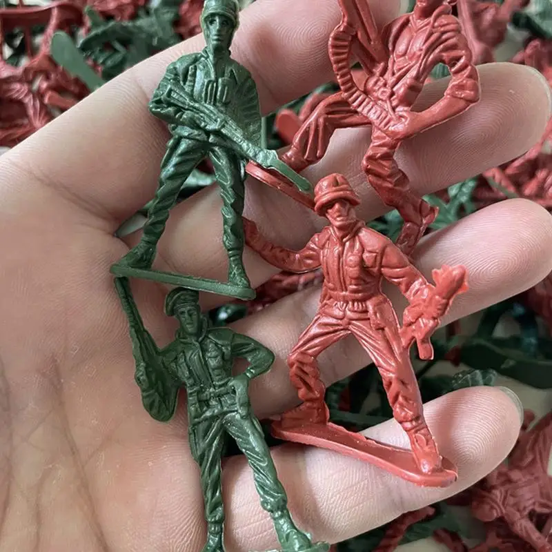 50PCS Mini Military Soldiers Multiple Posture Armys Plastic Soldiers ...