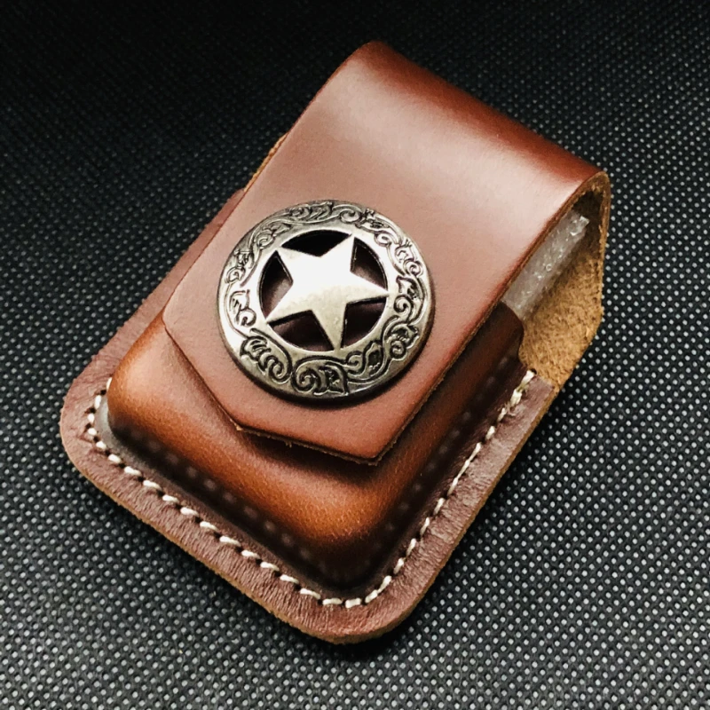 Funda de cuero genuino para ENCENDEDOR Zippo, Funda de cuero a prueba ...