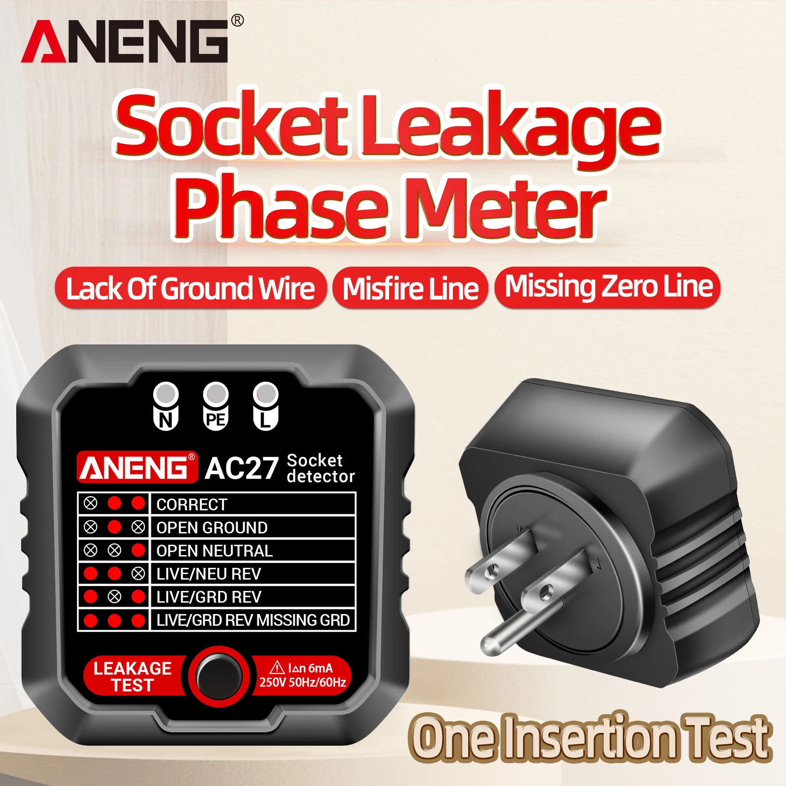 ANENG-AC27-Smart-Socket-Tester-EU-US-Plug-Polarity-Phase-Check-Voltage ...