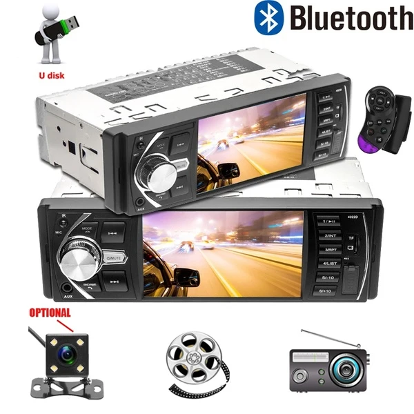 4-1-Car-Radio-1Din-Audio-Stereo-FM-Bluetooth-Steering-Wheel-Remote ...